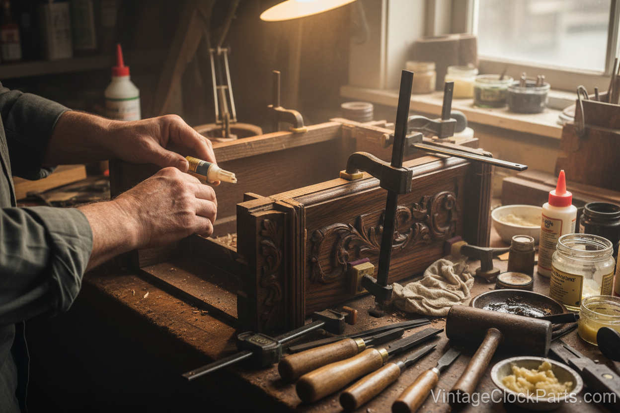 Restoring a Damaged Welch (or Seth Thomas) Black Mantel Clock Case with ...