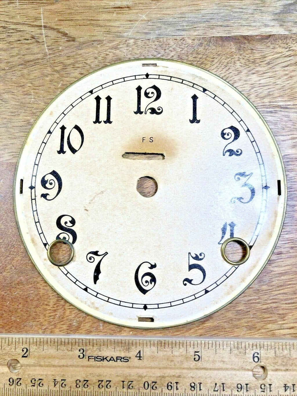 Old Metal Clock Dial Pan (4.95" / 125.8mm Diameter) (K1940)