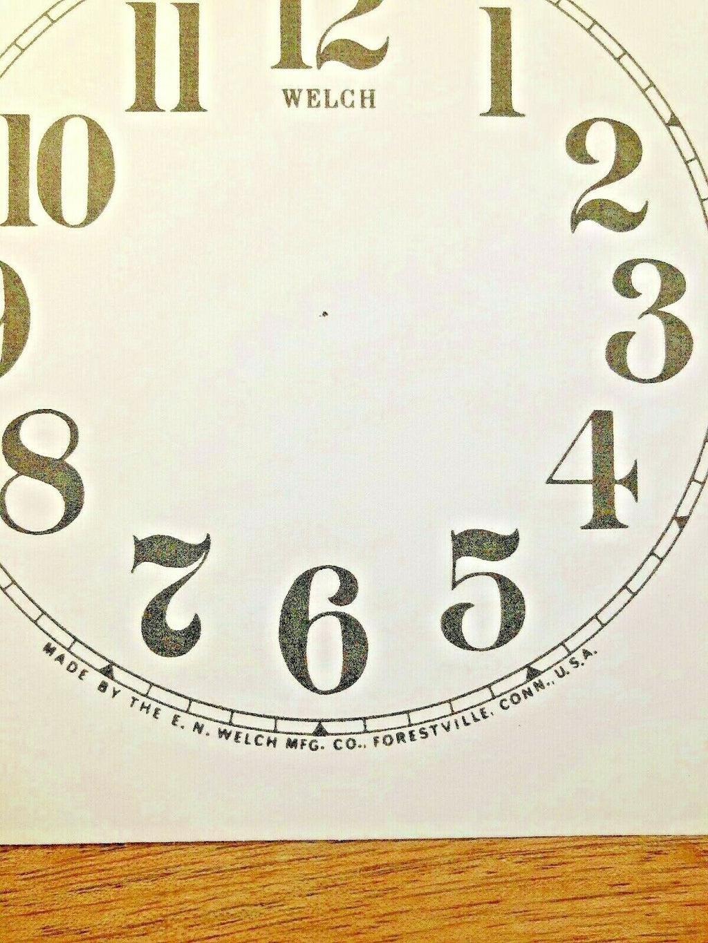 4 1/2" Welch Clock Paper Dial, Arabic Numeral (Lot 188 ...