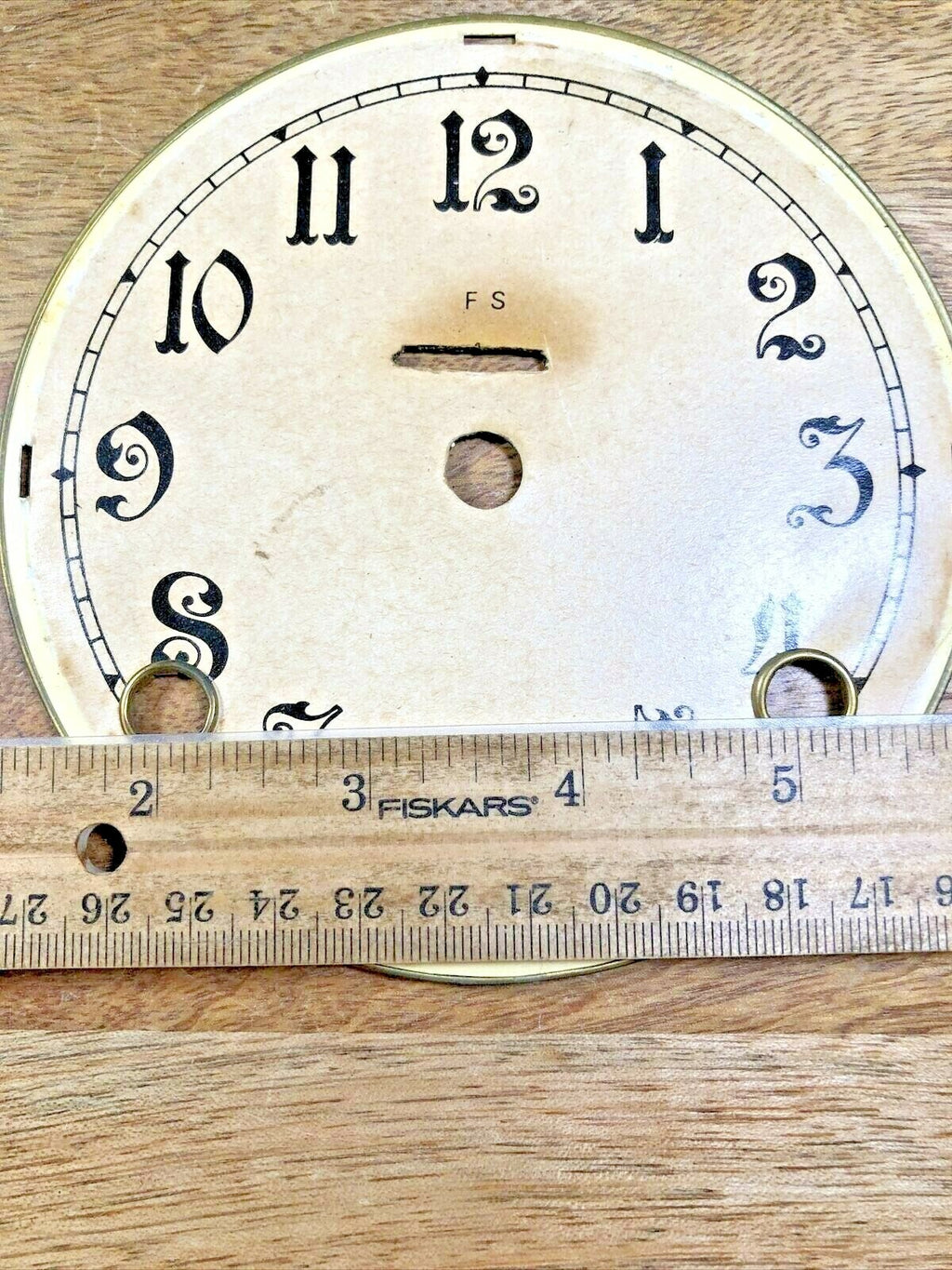 Old Metal Clock Dial Pan (4.95" / 125.8mm Diameter) (K1940)
