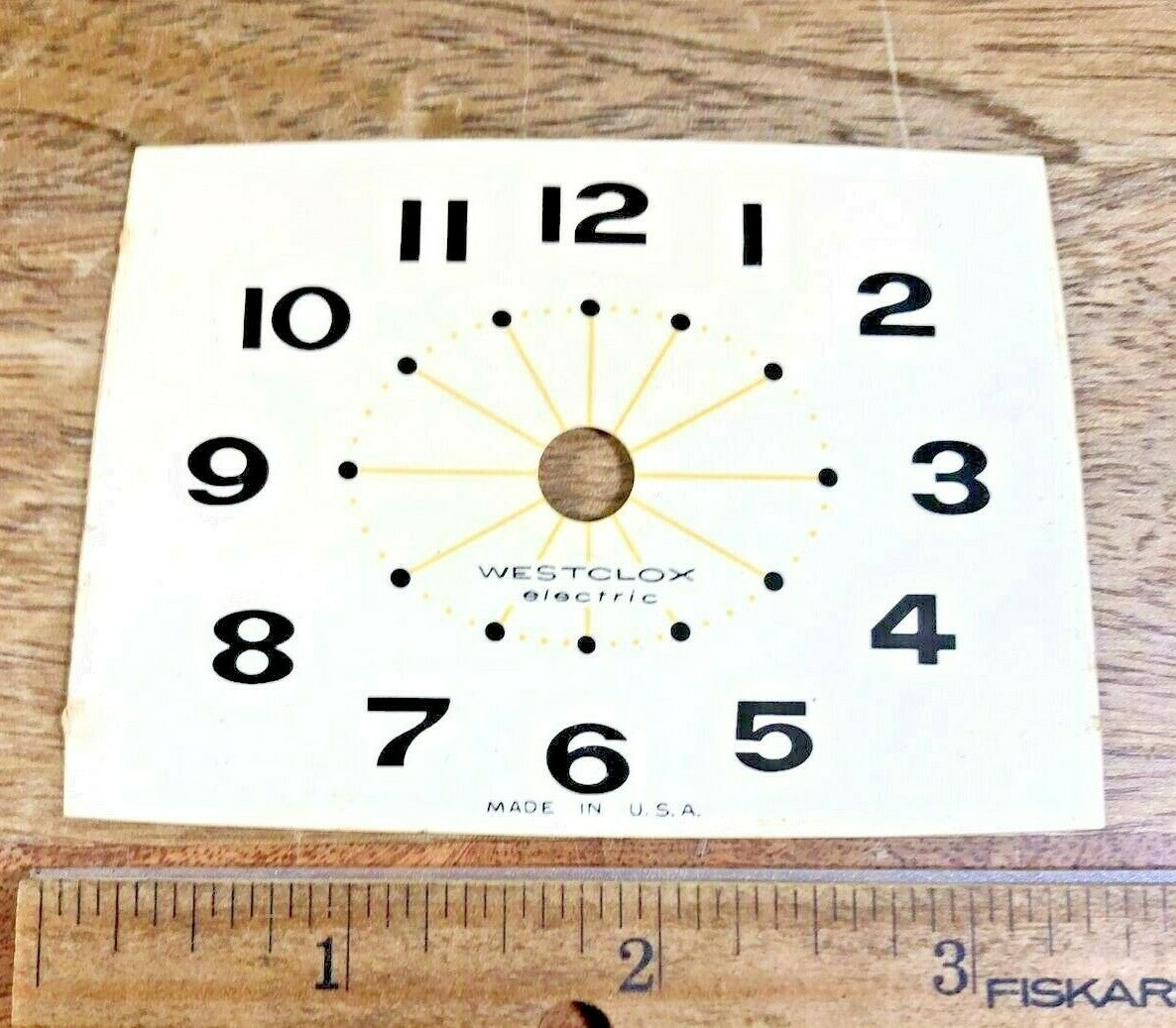 Westclox Electric Clock Dial Pan, Made of Paper Cardstock (K5687)